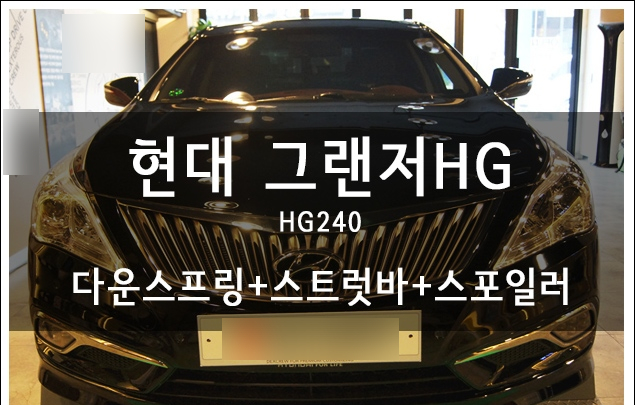 현대 그랜저 Hg 아이바크 프로킷 다운 스프링 스트럿바 글라스윙 리어 스포일러그랜저 다운 스프링과 스포일러 스트럿바 장착으로