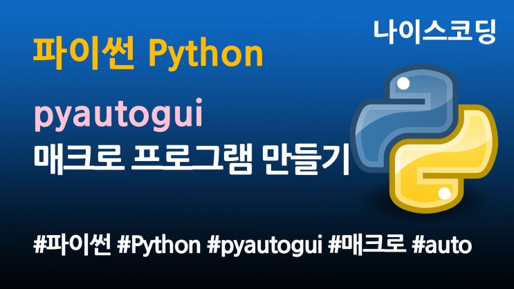 파이썬 Python 코딩 - pyautogui 매크로 프로그램 만들기 : 네이버 블로그