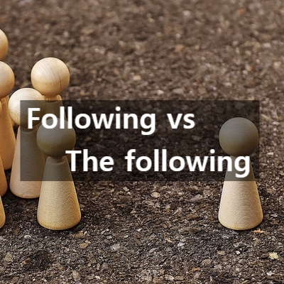 539. 헷갈리는 영어 표현 - Following vs The following : 네이버 블로그