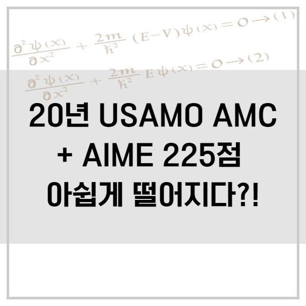 20년 USAMO AMC + AIME 225점도 아쉽게 떨어지다!!! (컨텐츠 난이도 상) : 네이버 블로그