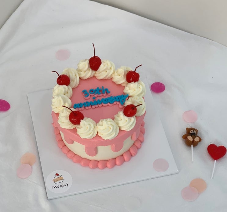 모드니 진주 케이크 주문제작 체리케이크 귀여운케이크 러블리케이크 예쁜케이크 생일케이크 디자인케이크 레터링케이크