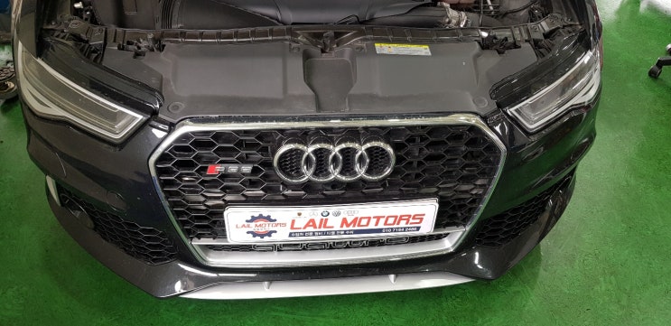 라일 모터스 아우디 A6 30tdi 엔진 오일 누유 수리~~상부 오일 섬프 씰링워터 펌프 교환냉각수 차단 밸브