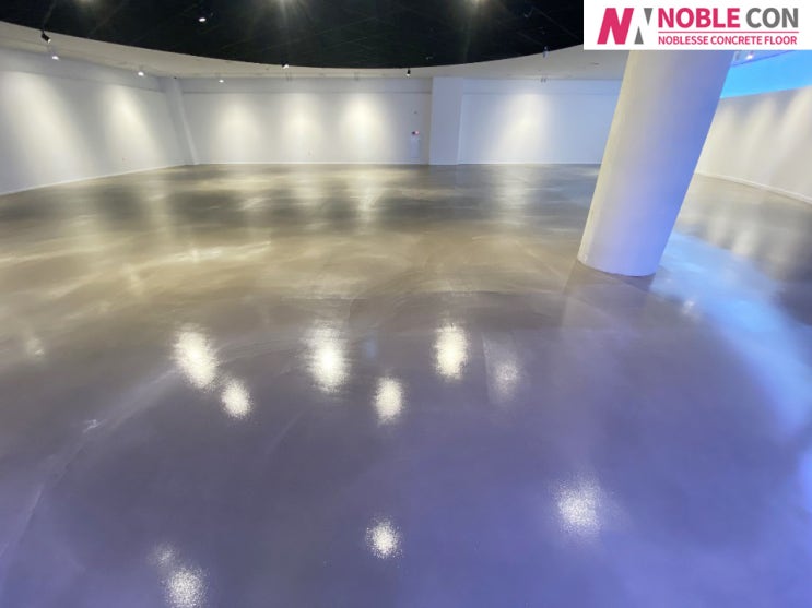 에폭시바닥 의정부미술도서관 120평 자동수평몰탈 셀프레벨링 정갈한 빈티지바닥인테리어 시공 현장 노블콘 네이버 블로그