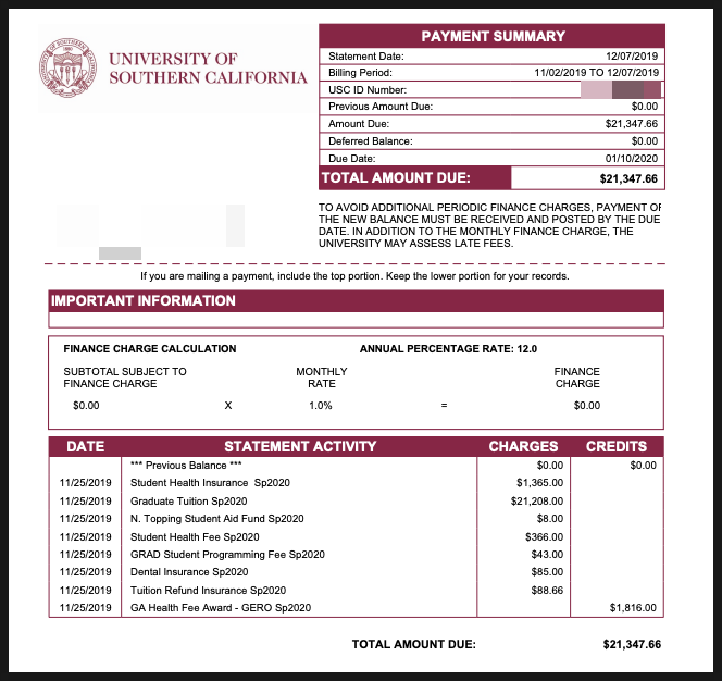 USC 박사과정 유학 - 한 학기 학비 (Tuition) + 생활비, 어느 정도? : 네이버 블로그