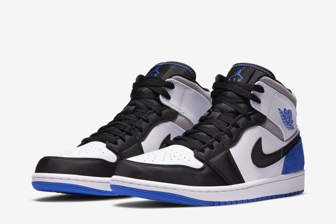 에어조던1 미드 SE 2020 'AJ1 MID SE 2020 WHITE/HYPER-ROYAL/NYLON BLACK TOE' 화이트 하이퍼 로얄 나일론 블랙 토 (852542 ...