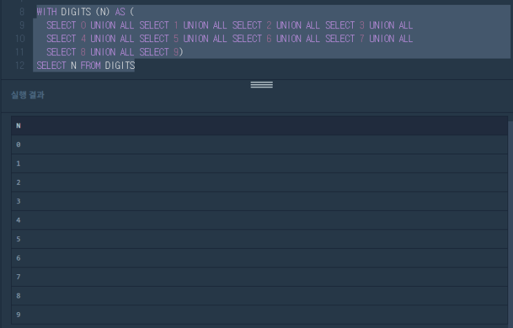MySQL 에서 0 ~ 9 까지 출력하는 방법 : 네이버 블로그