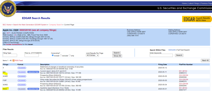 미국주식하고 싶은데 어디서 뭘 봐야할지 모른다고?? (재무제표사이트, SEC EDGAR, 10K, 10Q, 8K) : 네이버 블로그