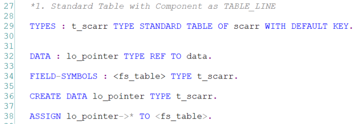 [SAP ABAP] Standard Table with Component as TABLE LINE : 네이버 블로그