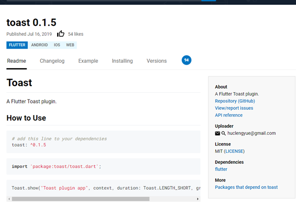 [Flutter] 플러터 가장 간단한 플러그인, toast 예제 : 네이버 블로그