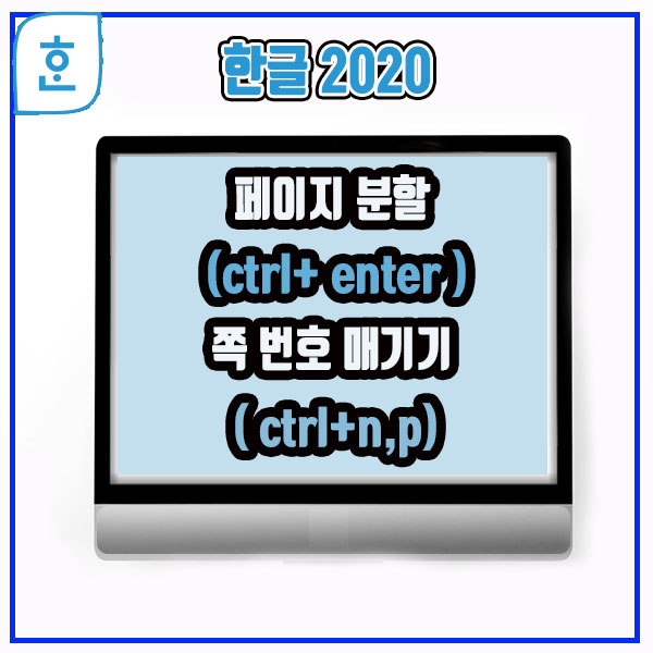 한글 2020 페이지 분할 ctrl+ enter, 쪽 번호 매기기( ctrl+n,p) : 네이버 블로그