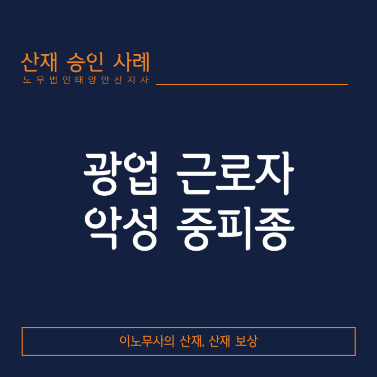 악성중피종 산재 광업 근로자에서 발생한 악성중피종 네이버 블로그