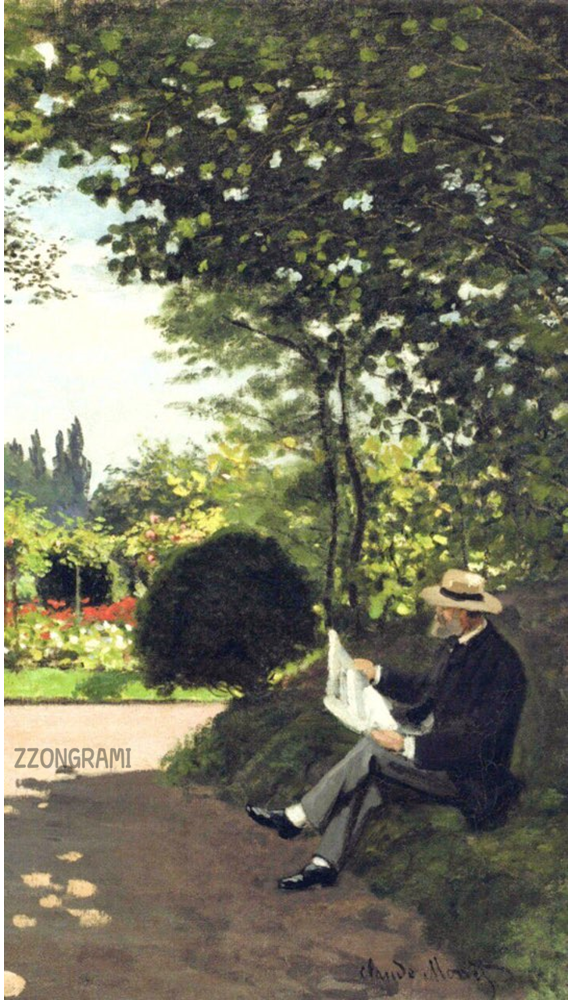 클로드 모네[Oscar-Claude Monet] : 아돌프 모네의 독서, 정원에서 (Adolphe Monet in the ...
