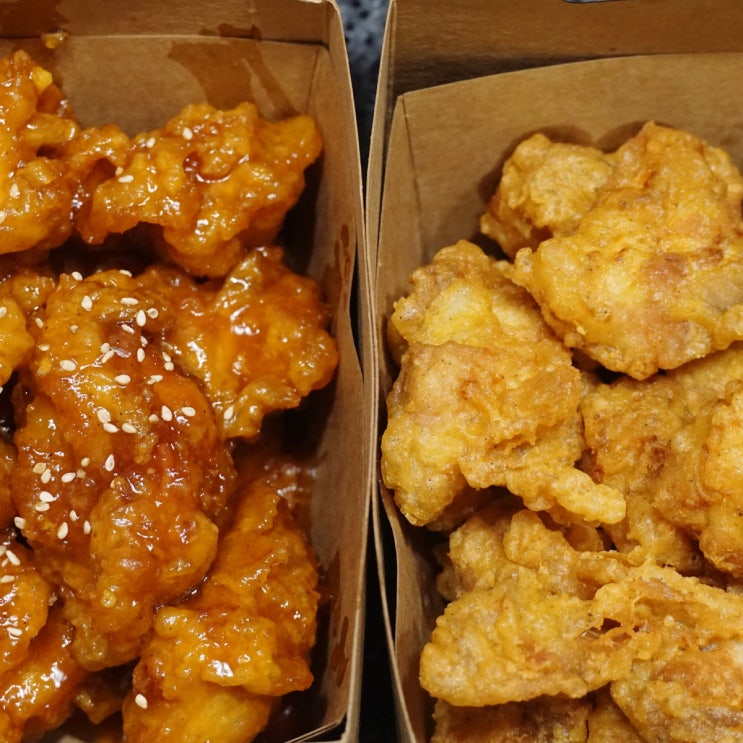 제주도 페리카나 중문점 순살치킨 양념 후라이드 반반 : 네이버 블로그