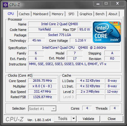 인텔 코어2쿼드 Q9400 CPU Z(CPU-Z) 성능 벤치마크 후기. : 네이버 블로그