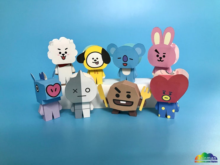 방탄소년단 캐릭터 BT21 페이퍼토이 종이모형 공개 / 만드는 방법(BTS BT21 Papertoy papercraft ...
