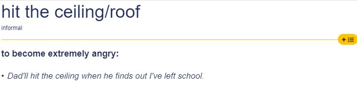 [하루영어한마디] 065. Hit the ceiling/ Hit the roof : 네이버 블로그