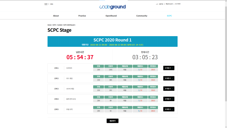 SCPC 2020 Round 1 예선 후기 & 풀이 : 네이버 블로그