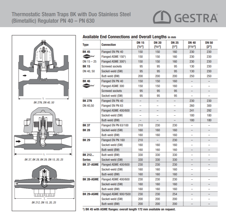전자 트랩,BIMETALLIC STEAM TRAP BK29, DN25,110 Bar,550,Socket, Gestra, 게스트라 ...
