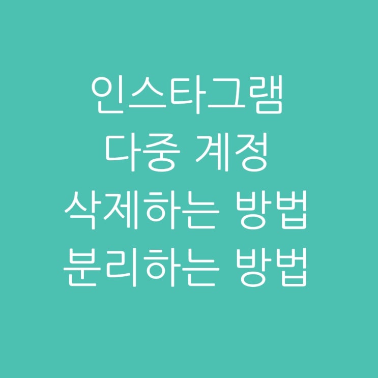 인스타팁 인스타그램 다중 계정 분리 인스타그램 다중 계정 인스타 부계정 분리 부계정 비밀번호 설정 네이버 블로그