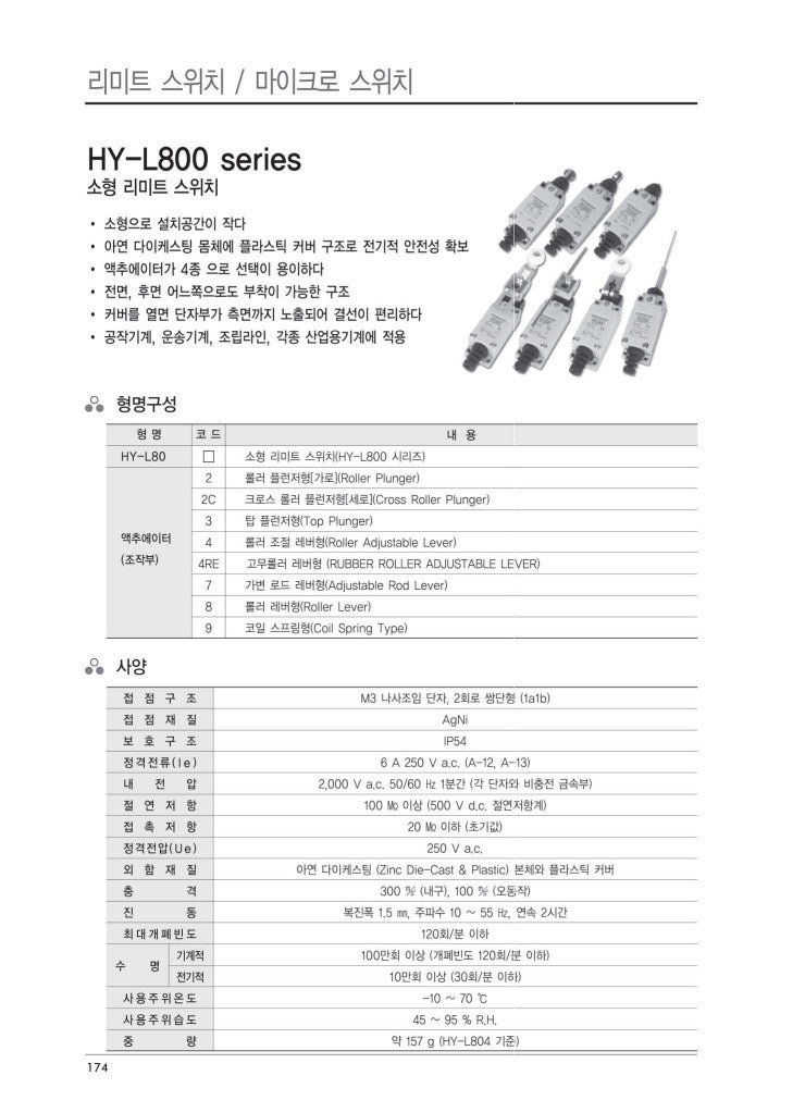 한영넉스 리미트 스위치/마이크로 스위치 : 네이버 블로그