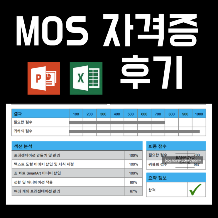 [MOS Master] ② 모스 파워포인트 + 모스 엑셀, 난이도, 공부 시간, 가격, ybm커리어캠퍼스 시험장 후기 : 네이버 블로그