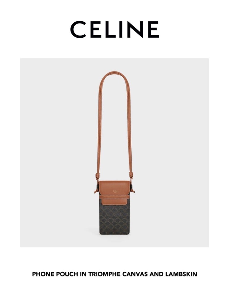 셀린느 트리오페 캔버스 핸드폰 파우치 (CELINE PHONE POUCH IN TRIOMPHE CANVAS AND ...