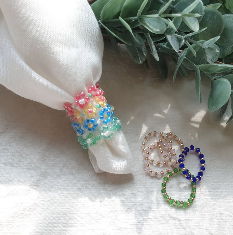 [DIY] 비즈 꽃반지 크리스탈반지 만들기 : 네이버 블로그