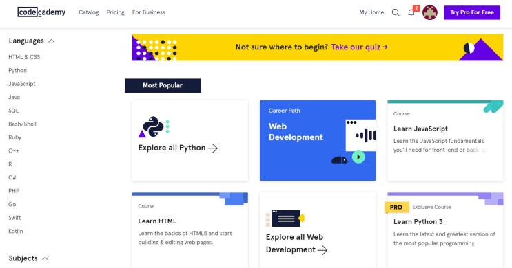 코드카데미(Codecademy)로 프로그래밍 입문/Python 입문/JAVA 입문 : 네이버 블로그