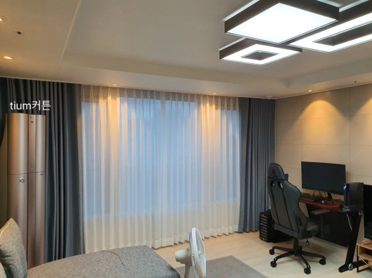 사천커튼) 사천kcc스위첸 74A타입 친환경암막커튼, 차르르커튼, 쉬폰커튼, 콤비블라인드 시공 : 네이버 블로그