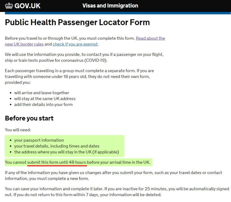 [코로나 19] 영국 입국 시, Public Health Passenger Locator Form 신고서 작성하세요! : 네이버 블로그