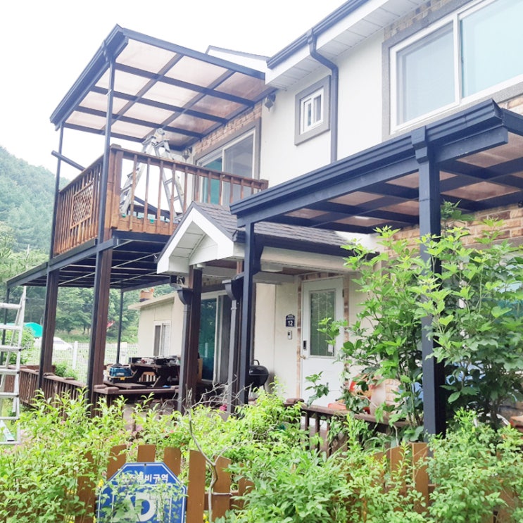 데크 지붕 폴리카보네이트 설치 캐노피 공사 렉산차양 네이버 블로그