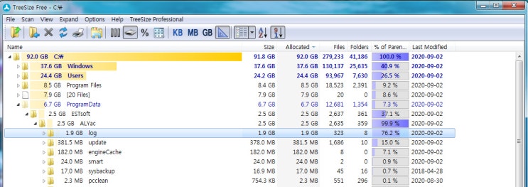 C드라이브 용량 정리 - 트리사이즈 프리 파일다운 TreeSize Free : 네이버 블로그