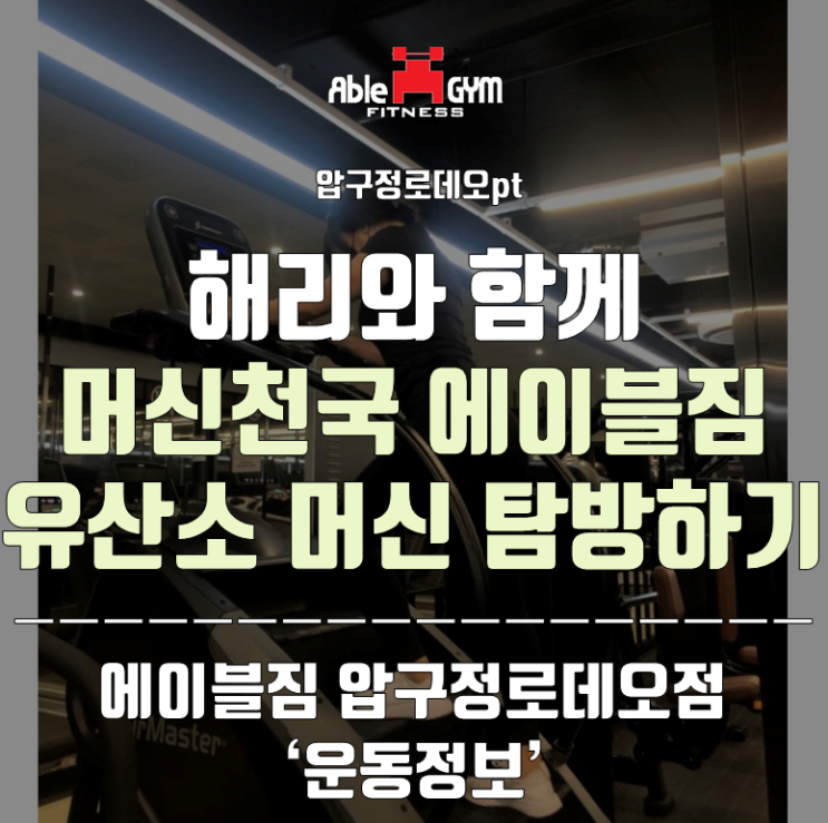 해리와 함께하는 압구정로데오pt 에이블짐 유산소머신 탐험 네이버 블로그