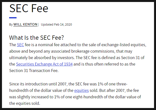 미국 배당주 투자시 세금을 알아보자(1.SEC fee)_미국 배당주 : 네이버 블로그
