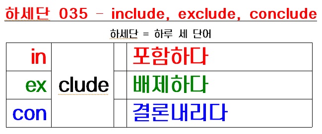 하세단 035 – include, exclude, conclude : 네이버 블로그