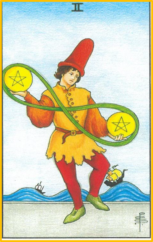 Pentacles2 팬타클2 동전2번카드 잼있고 쉽게 배우는 타로카드 라율타로 네이버 블로그