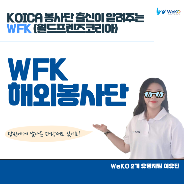 [KOICA] WeKO 국민 서포터즈 2기 - 봉사단원 출신이 알려주는 WFK (feat. 당신에게 날아온 파랑새) : 네이버 블로그