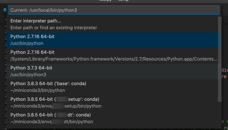 [VS Code] Visual Studio Code 에서 Python Conda 환경 사용하기 : 네이버 블로그