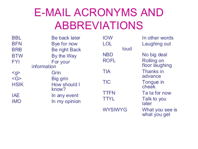 이메일에 자주 쓰이는 영어약자표현 정리 (Email Acronyms/abbreviation You Should Know ...