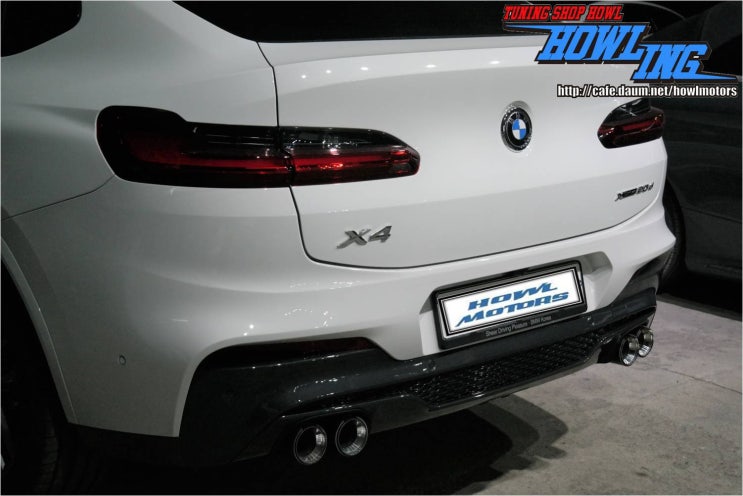 Bmw G02 신형 X4 M카본 머플러팁 듀얼배기 드레스업 머플러튜닝 액티브사운드 오토모티브 하이엔드 팝콘배기음 배기튜닝