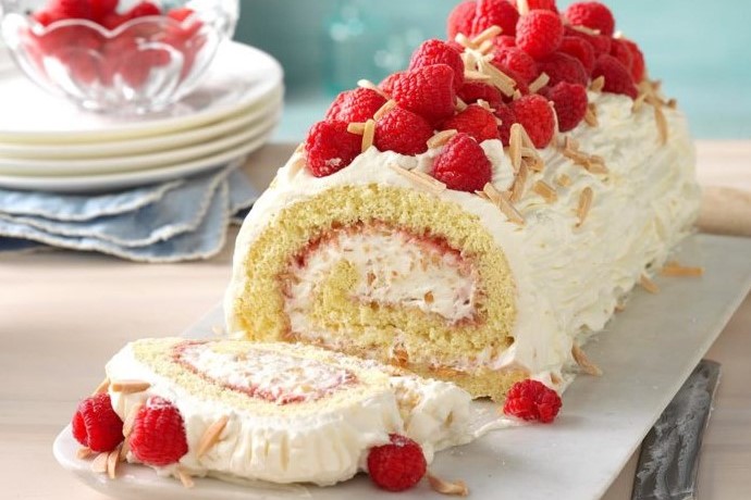 Almond Sponge Roll / Almond Jelly Roll / Almond Swiss Roll / Roulade ...