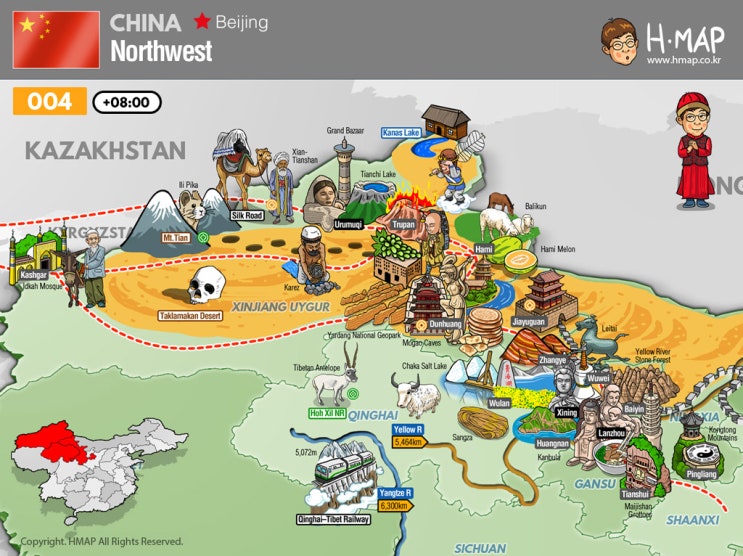 China - Northwest Map / 중국 서북부 지도 : 네이버 블로그