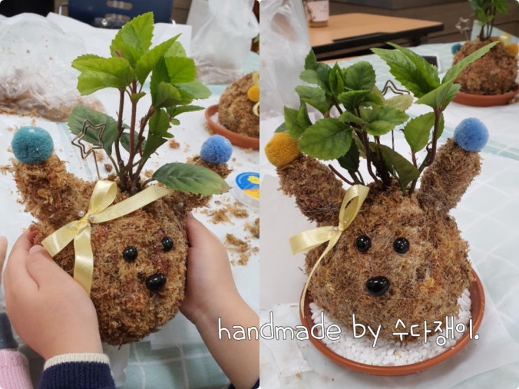 미아현대백화점 문화센터수업키즈플라워공기정화식물토피어리 만들기수업엄마와 함께만들기문화센터수업부모참여수업수다쟁이창작