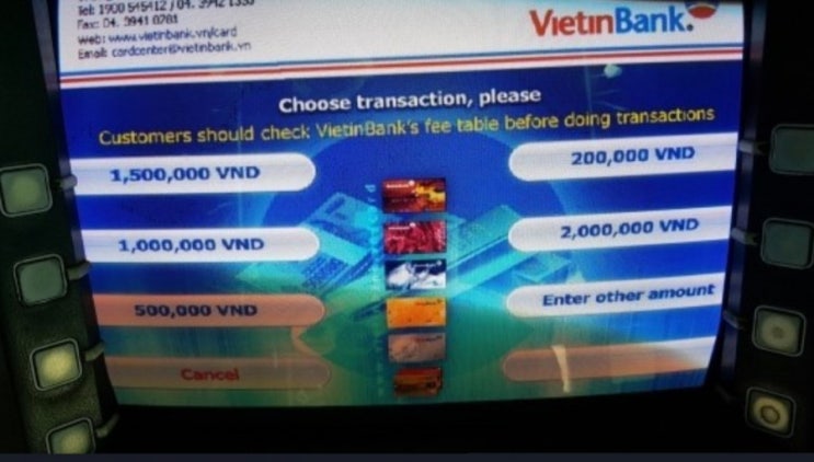 베트남 EXK 카드 ATM 인출하기 : 네이버 블로그
