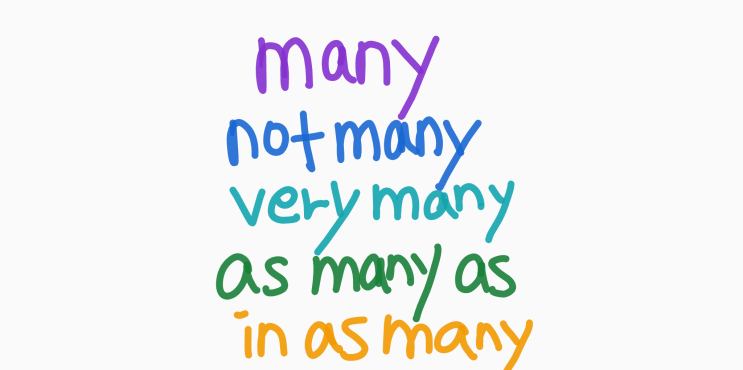 Many,not many,very many, a great many, as many as, in as many 뜻 알아보기 ...