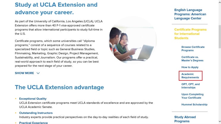 UCLA Extension 유학준비0 - 홈페이지 번역4 (Academic Requirements) : 네이버 블로그