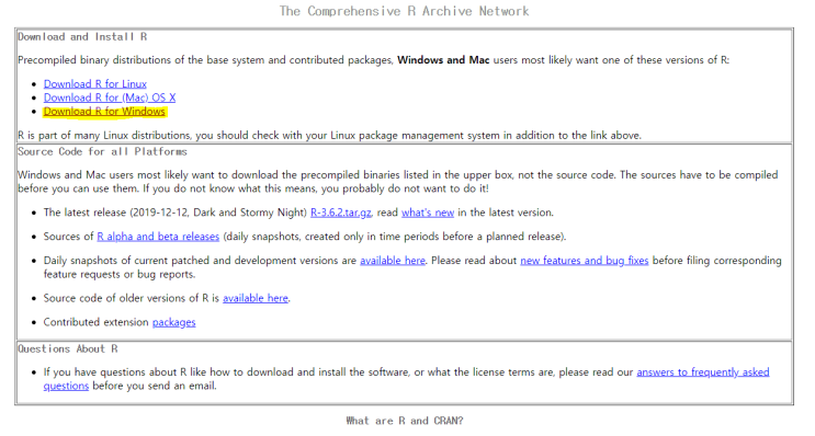 R로 하는 통계 프로그램 다운받기- The R Project for Statistical Computing- www.r ...
