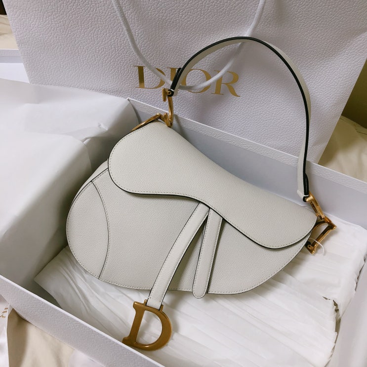 디올 (Dior) 송아지 가죽 새들백 화이트 리뷰 : 네이버 블로그