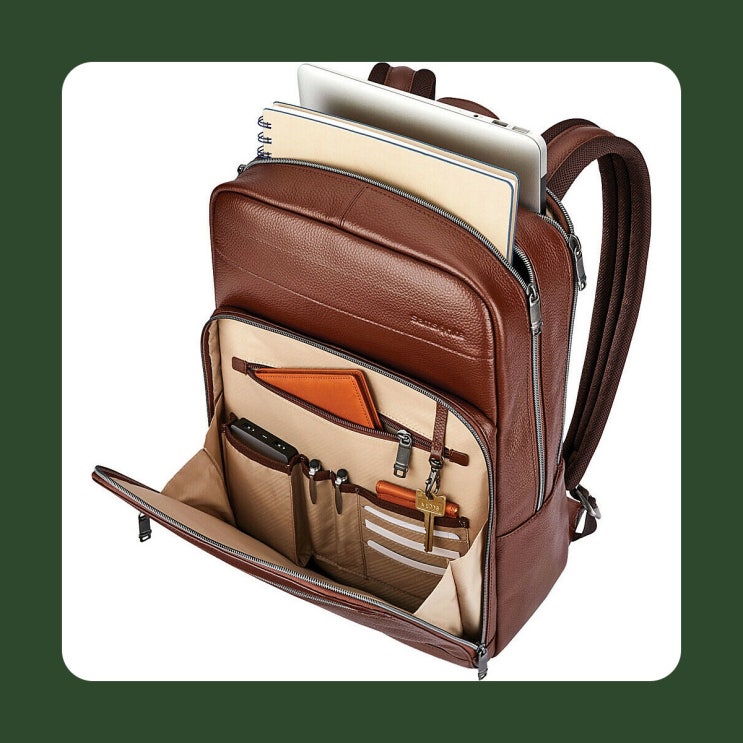 [이베이 ebay] Samsonite Leather Slim Laptop Backpack 2 Colors Business ...