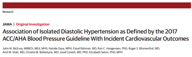 Association of IDH as Defined by the 2017 ACC/AHA BP Guideline ...